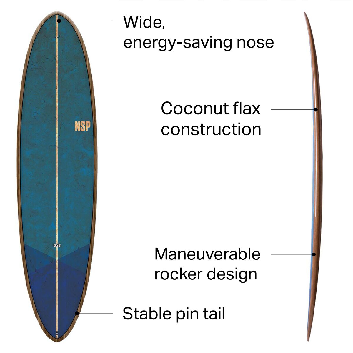 NSP Coco Flax Dream Rider Longboard Surfboard - Surf