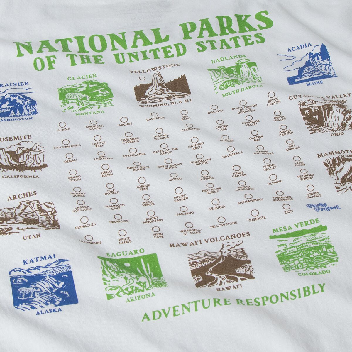 Parks Project States & National Parks T-Shirt - Clothing