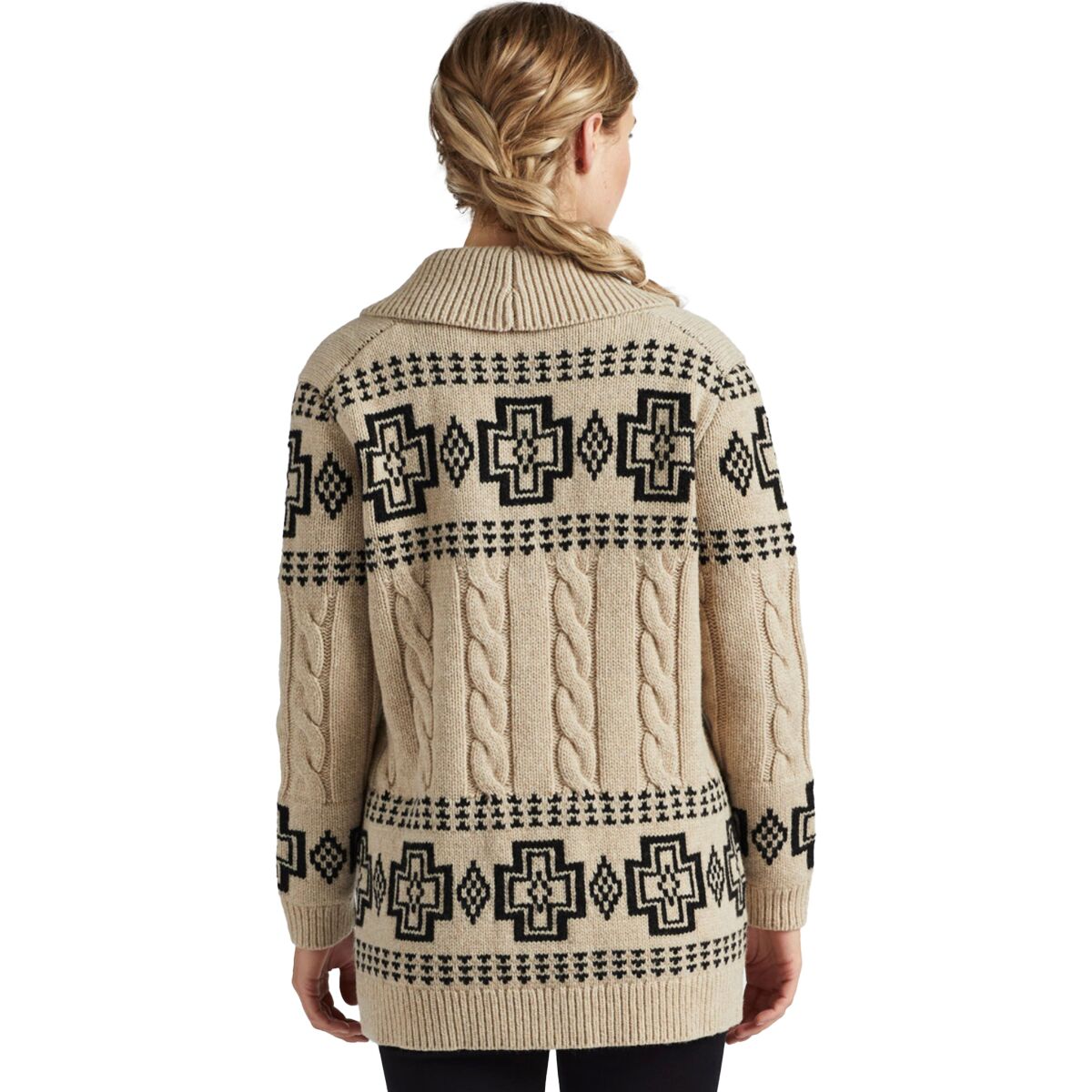 Pendleton Lambswool Cable Cardigan Womens Clothing