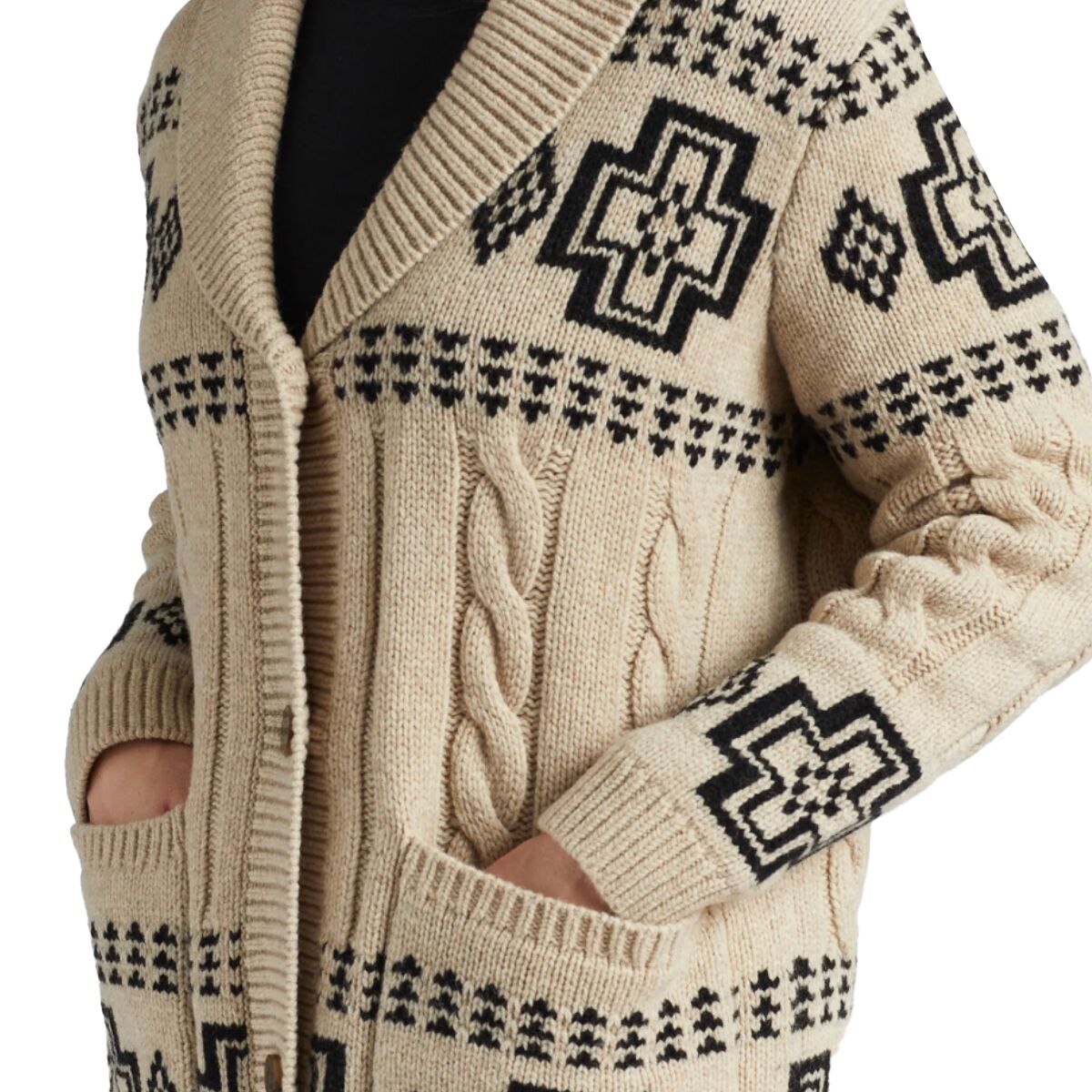 Pendleton Lambswool Cable Cardigan - Women's - Clothing