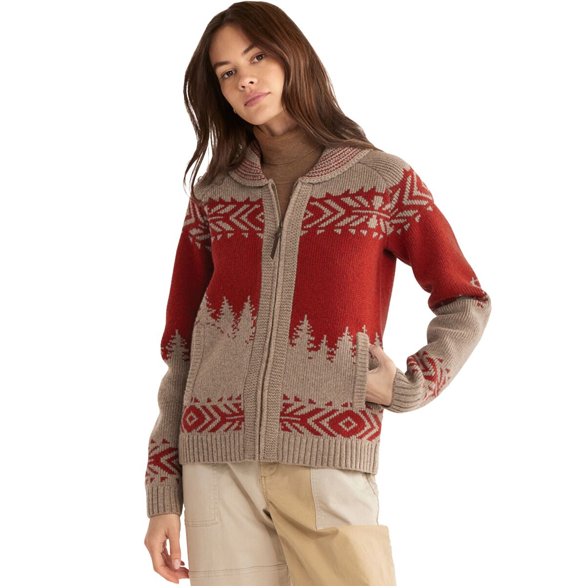 Pendleton Alpine Lambswool Zip Cardigan - Women's - Clothing