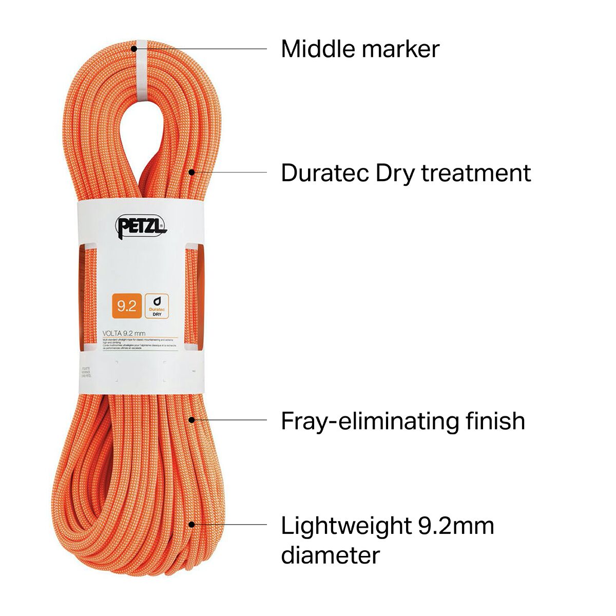 Petzl Volta Dry Climbing Rope - 9.2mm | Backcountry.com