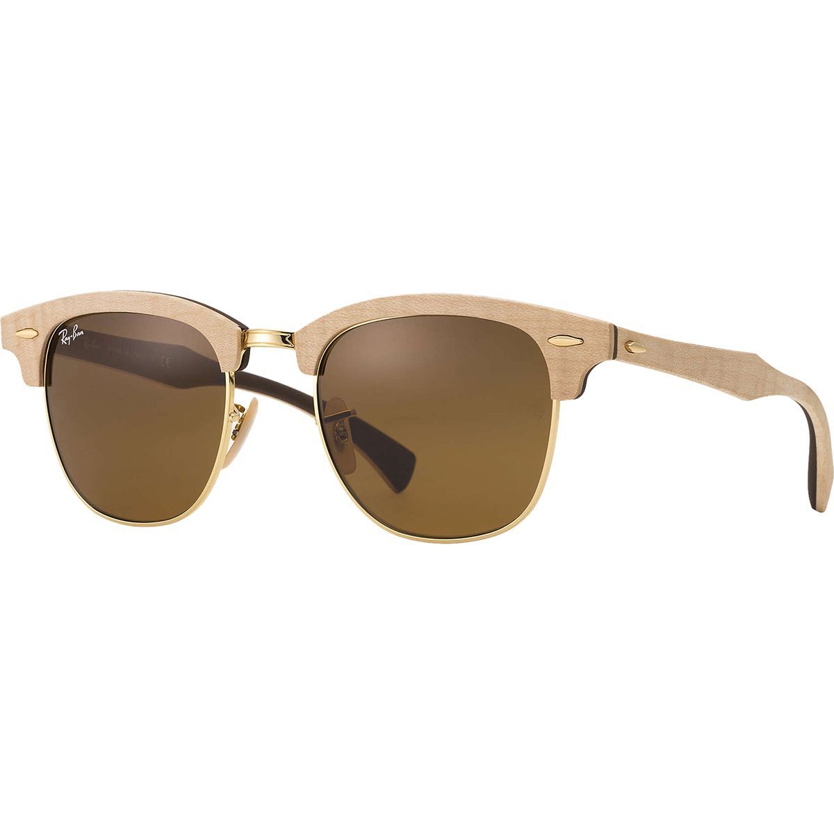 Ray-Ban Clubmaster Wood Polarized Sunglasses - Accessories