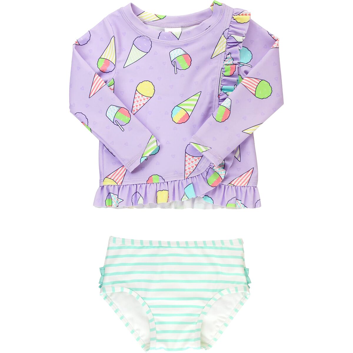 Ruffle Butts Ruffled Long-Sleeve Rash Guard 2-Piece - Toddler Girls' - Kids