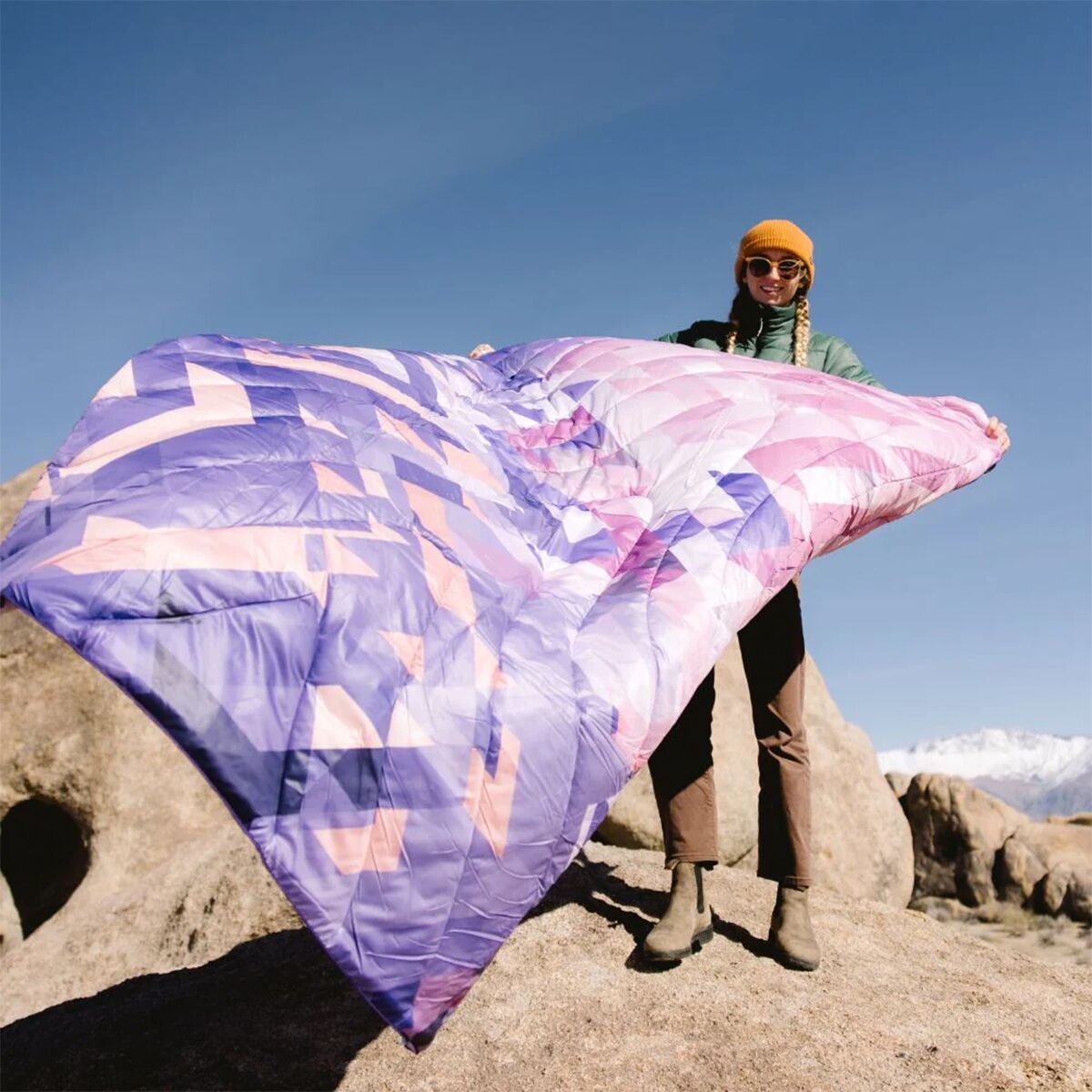 Rumpl Original Puffy 1-Person Blanket - Geo Rose - Accessories