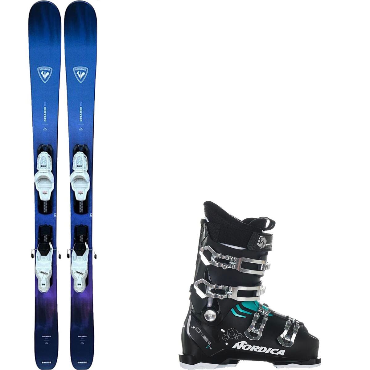 Rossignol Dreamer 90 Ski + Look XPRESS + Nordica Cruise Boot - Women's ...