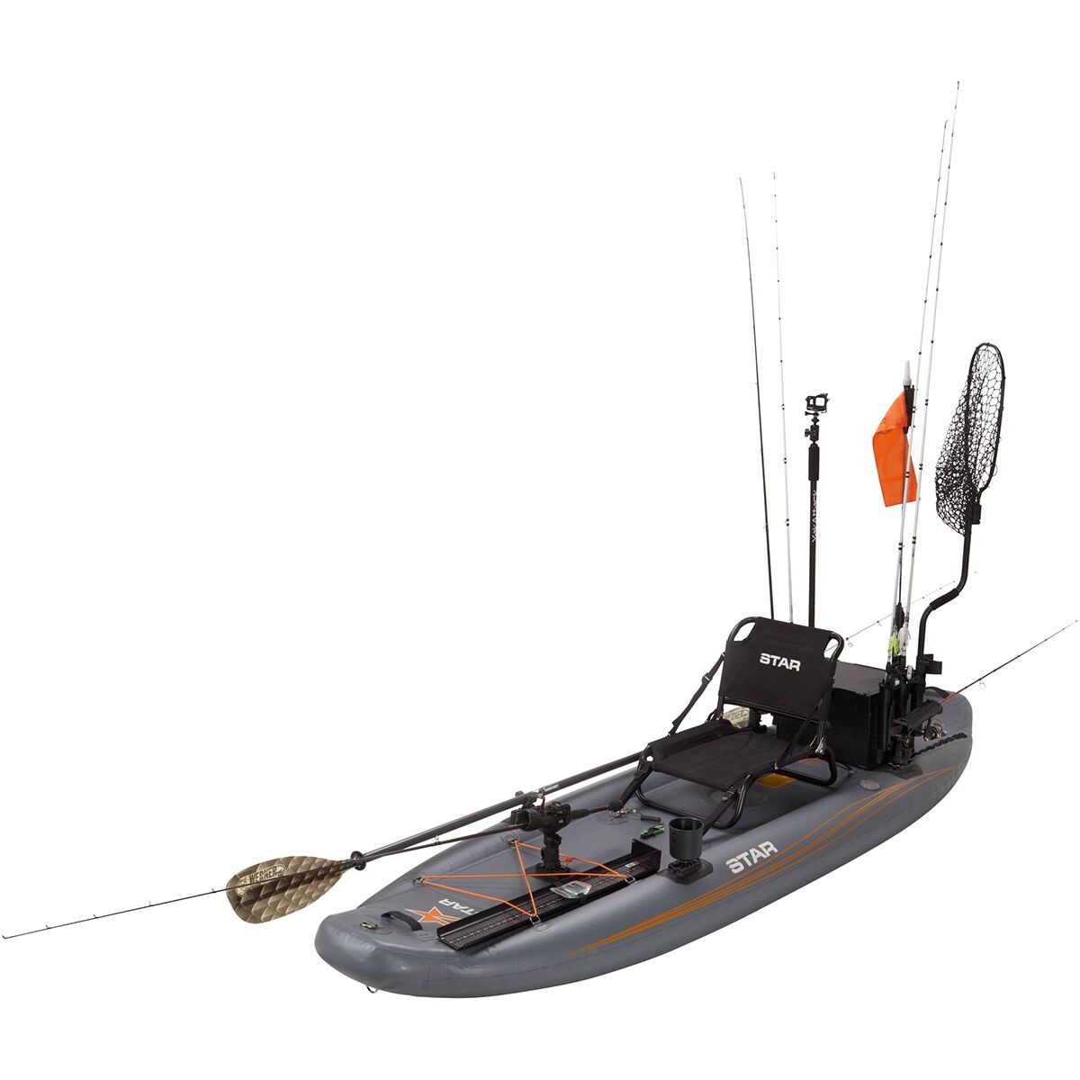 Star Challenger Inflatable Sit-On-Top Fishing Kayak - Paddle