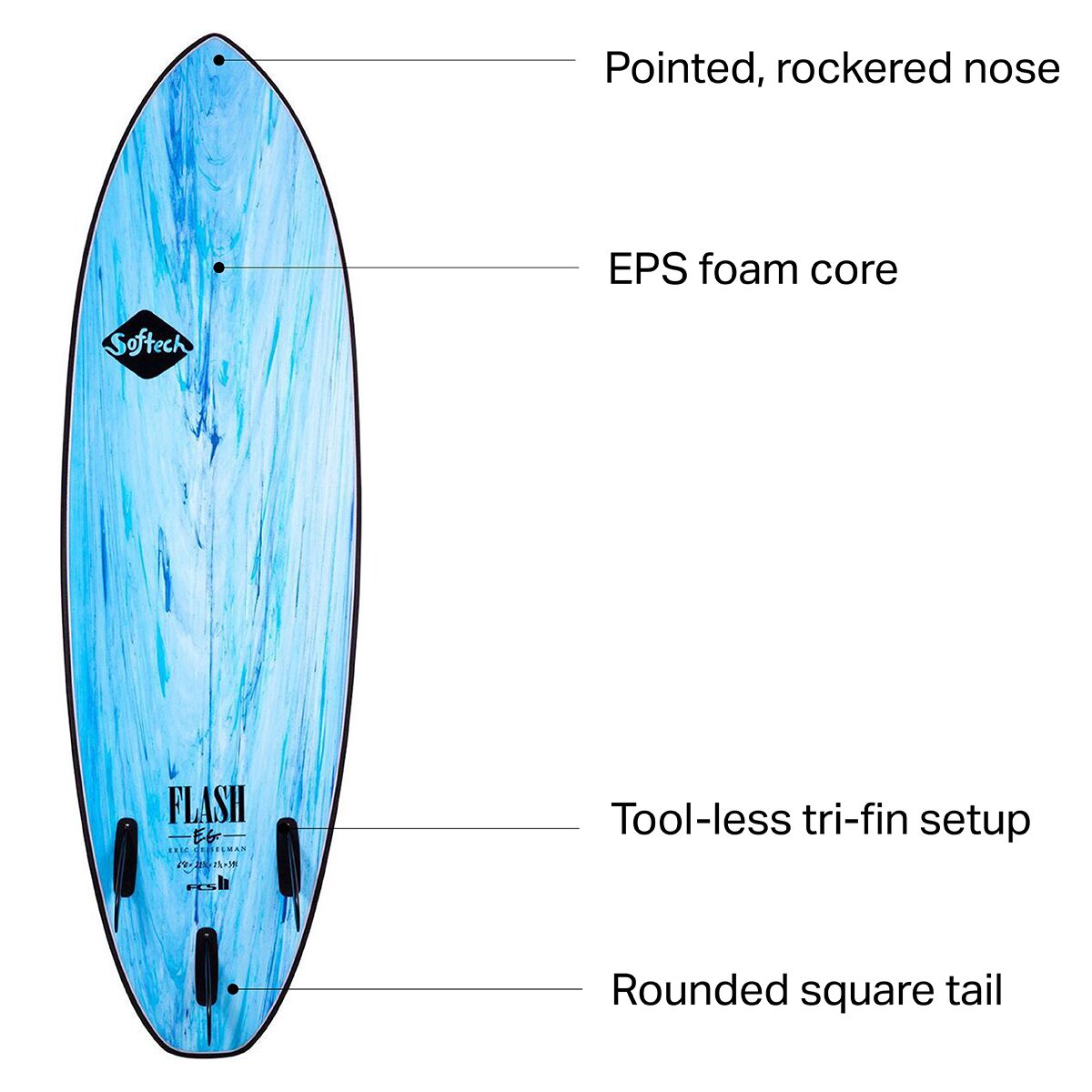 Softech Flash Eric Geiselman FCS II Surfboard - Surf