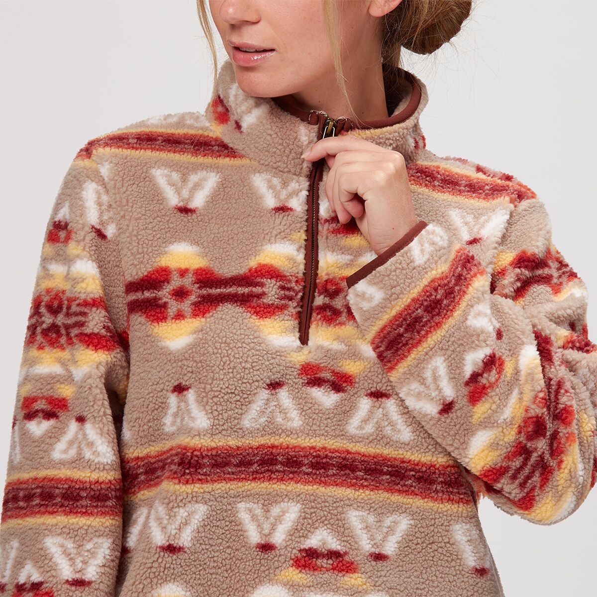 Stoic Pattern Sherpa 1/4-Zip Pullover - Past Season - Women's - Clothing