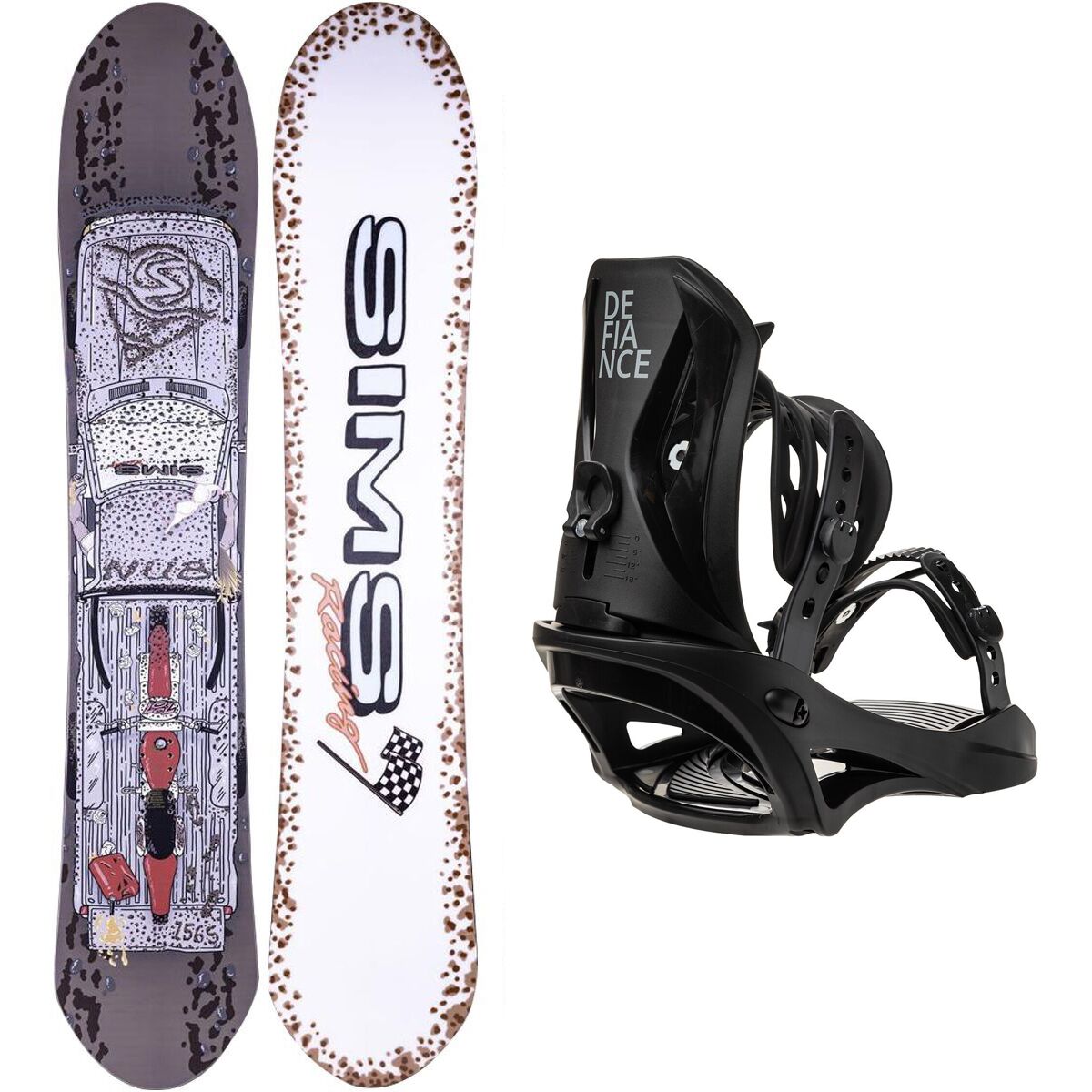 SIMS Snowboards Nub Snowboard + Defiance G1 Binding - Snowboard
