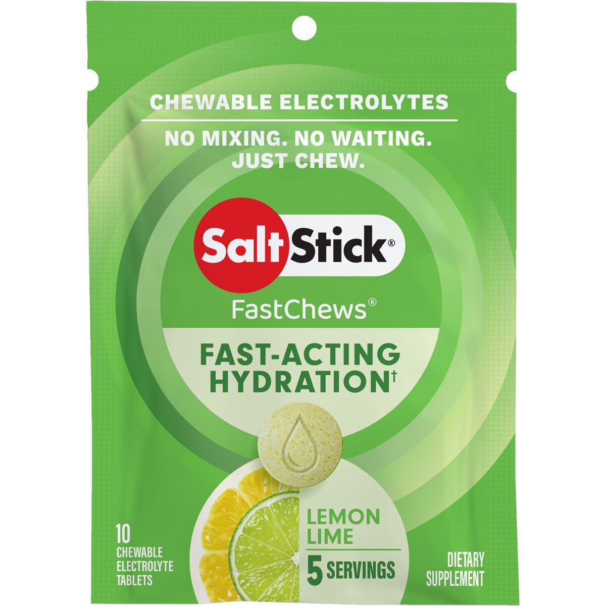 SaltStick Fastchews Chewable Electrolyte Tablets - Box of 12 Packets - Bike