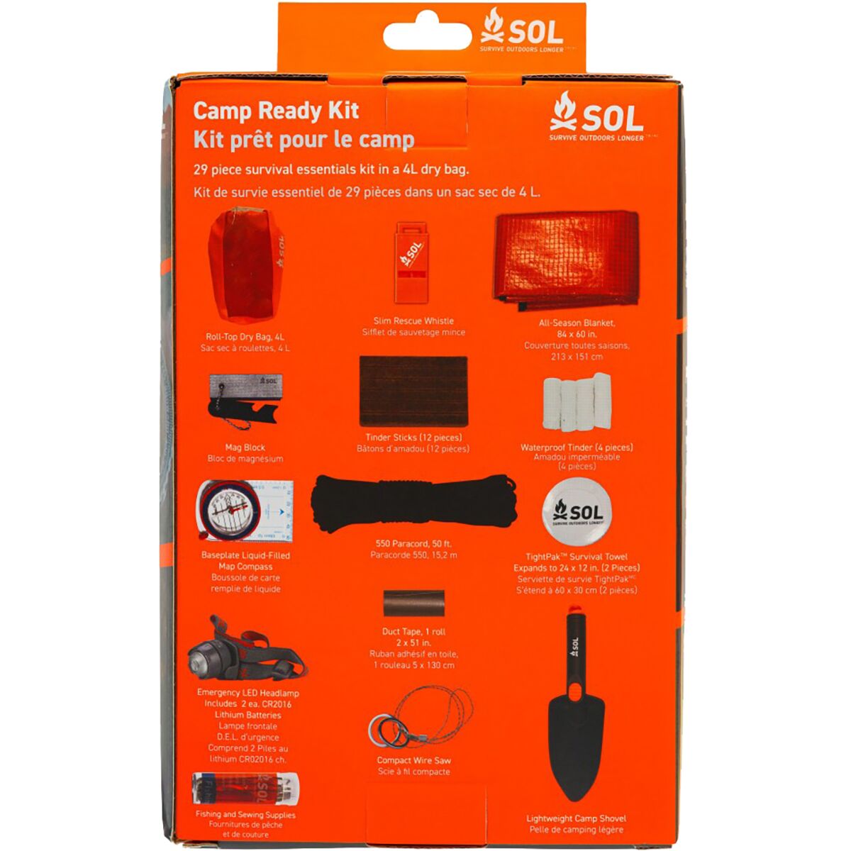 S.O.L Survive Outdoors Longer Camp Ready Survival Kit - Hike & Camp