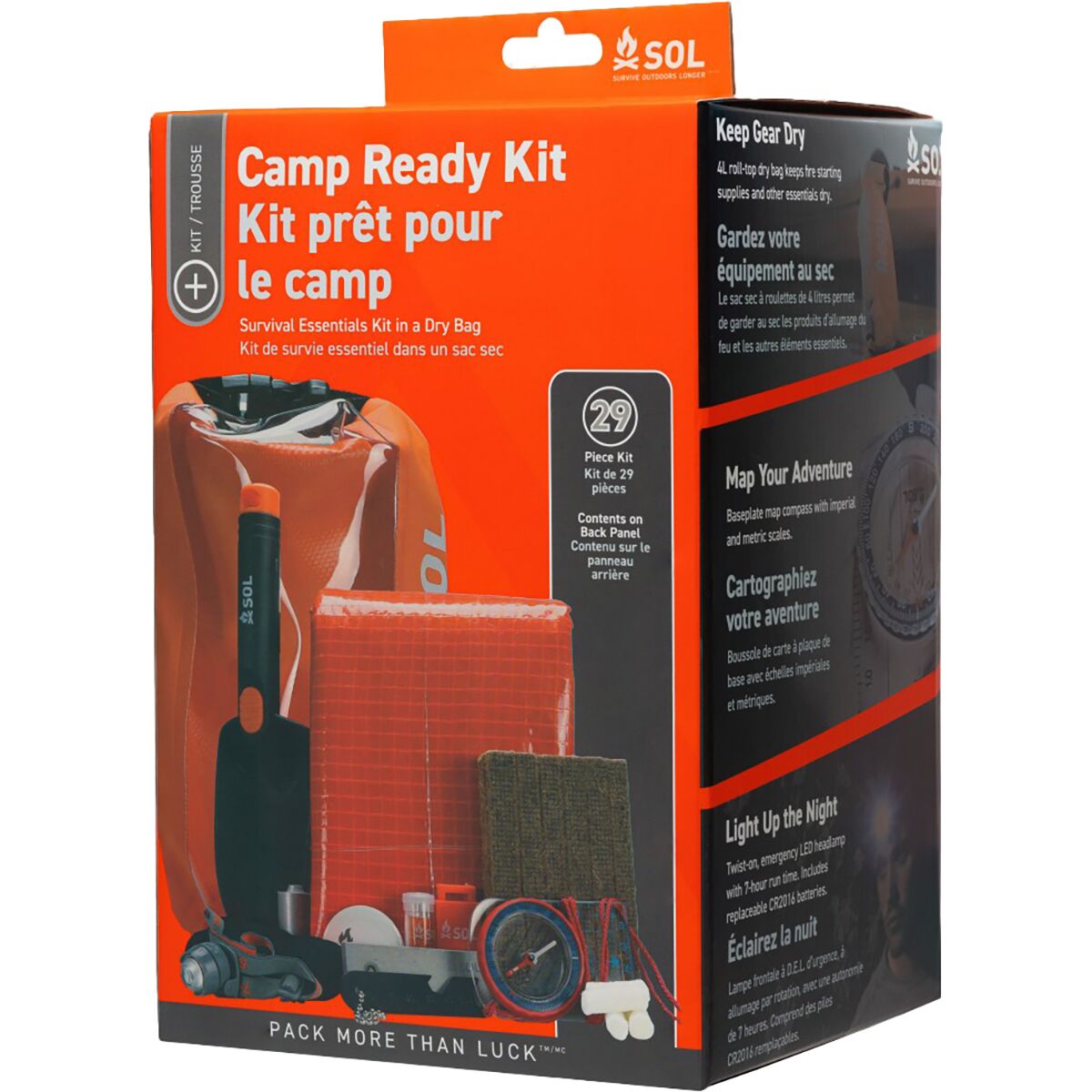 S.O.L Survive Outdoors Longer Camp Ready Survival Kit - Hike & Camp