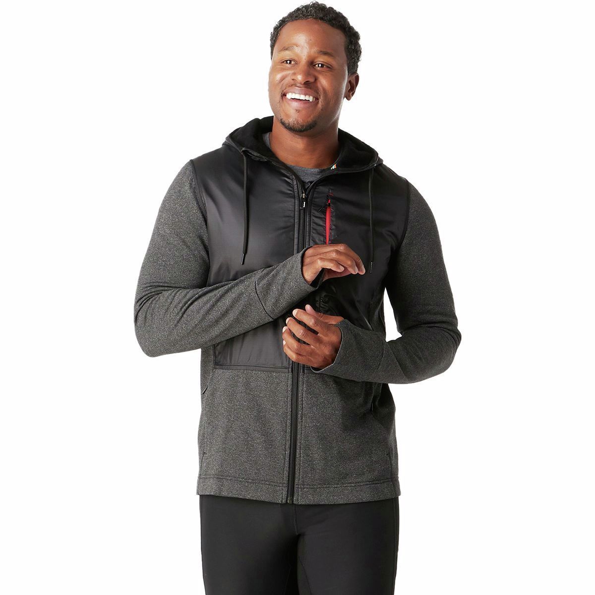Smartwool Merino Sport Full-Zip Fleece Hybrid Hooded Jacket - Men's ...