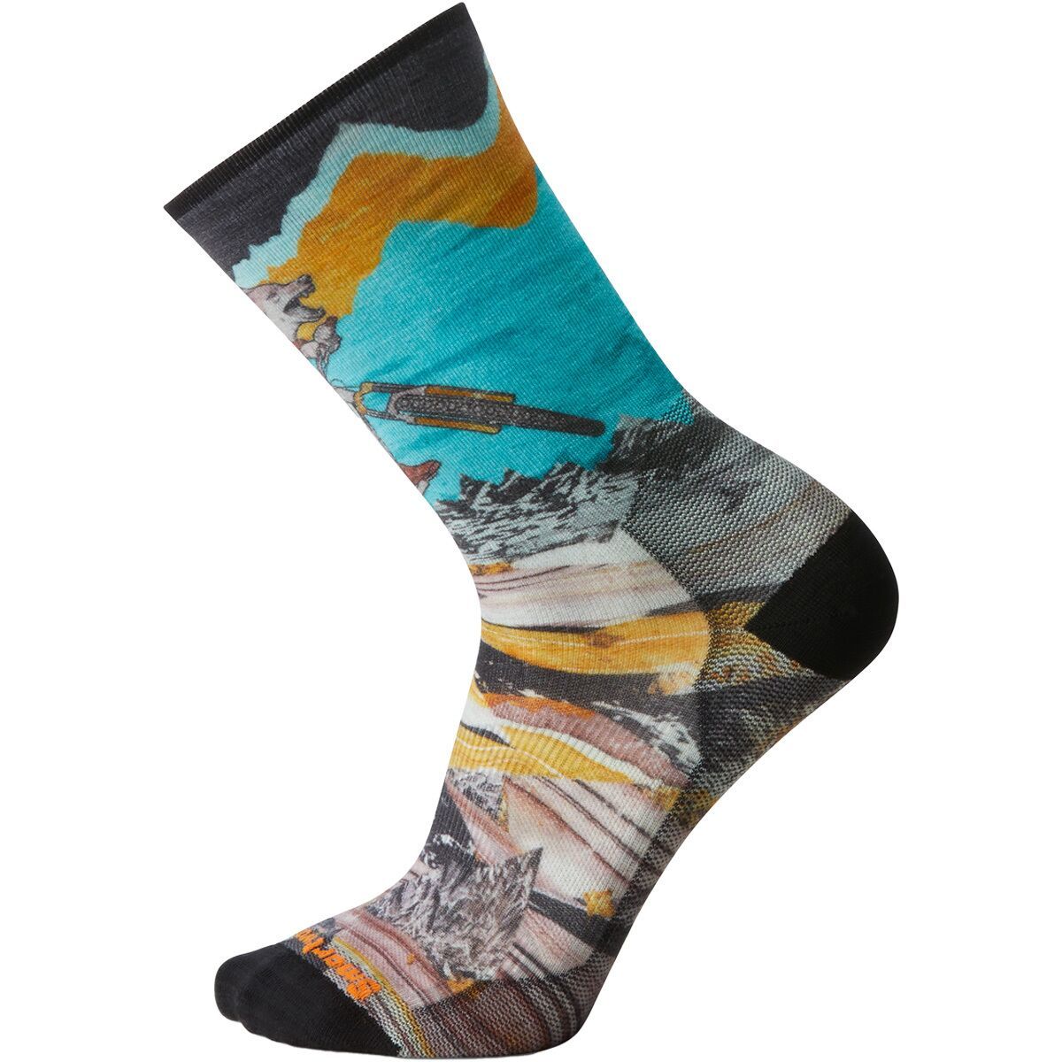 Smartwool Bike Zero Cushion Wolf Print Crew Socks