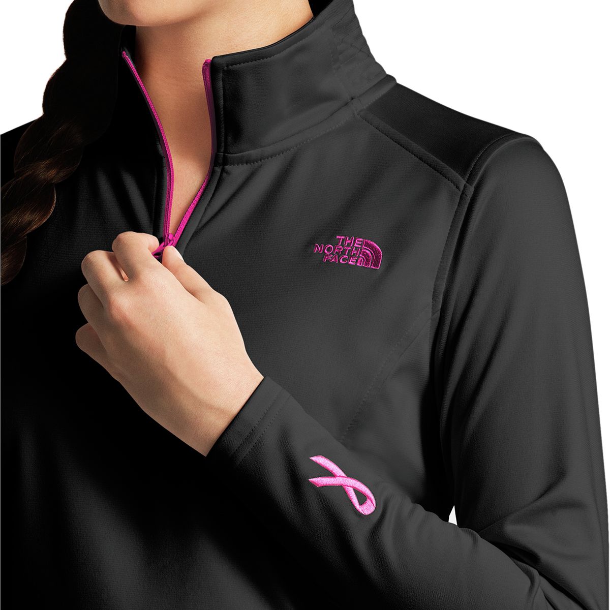 The North Face Pink Ribbon Tech Glacier 1/4-Zip Jacket - Women's ...