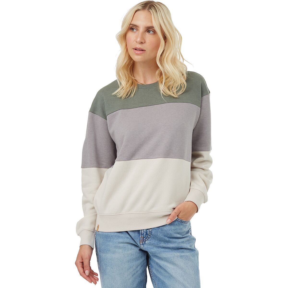 Tentree TreeFleece Blocked Crew Sweater - Women's - Clothing