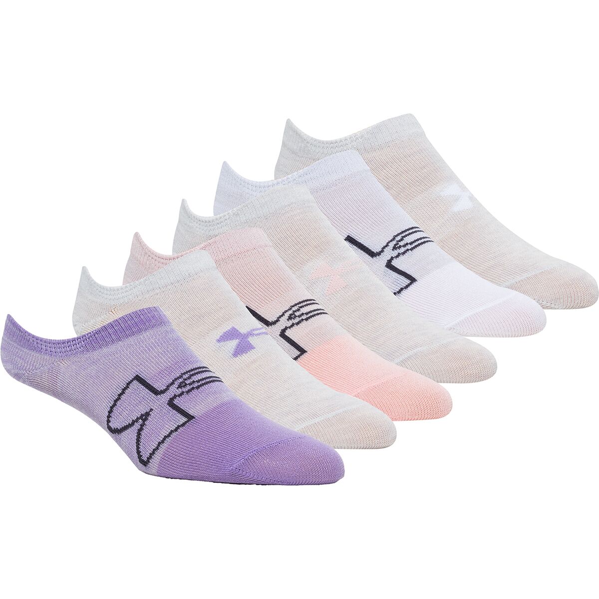 Under Armour Essential 2.0 No Show Sock - 6-Pack - Girls' - Kids