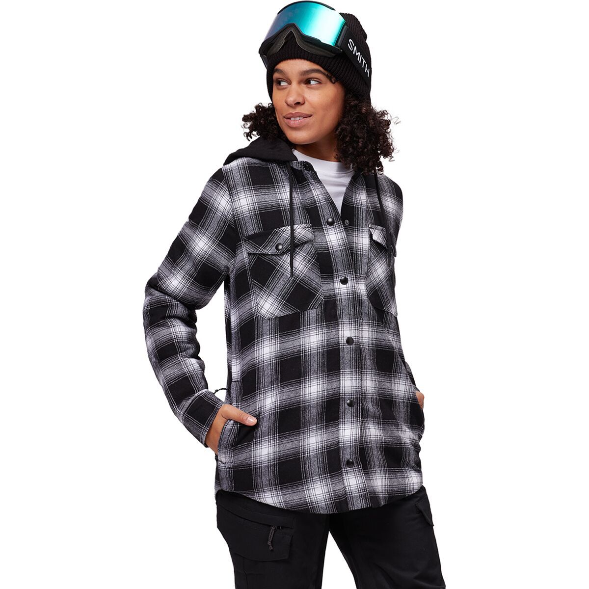 Volcom Hooded Flannel Jacket - Women's - Clothing