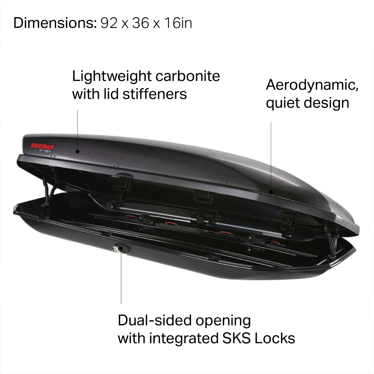 Yakima SkyBox 18 Carbonite Cargo Box - Ski