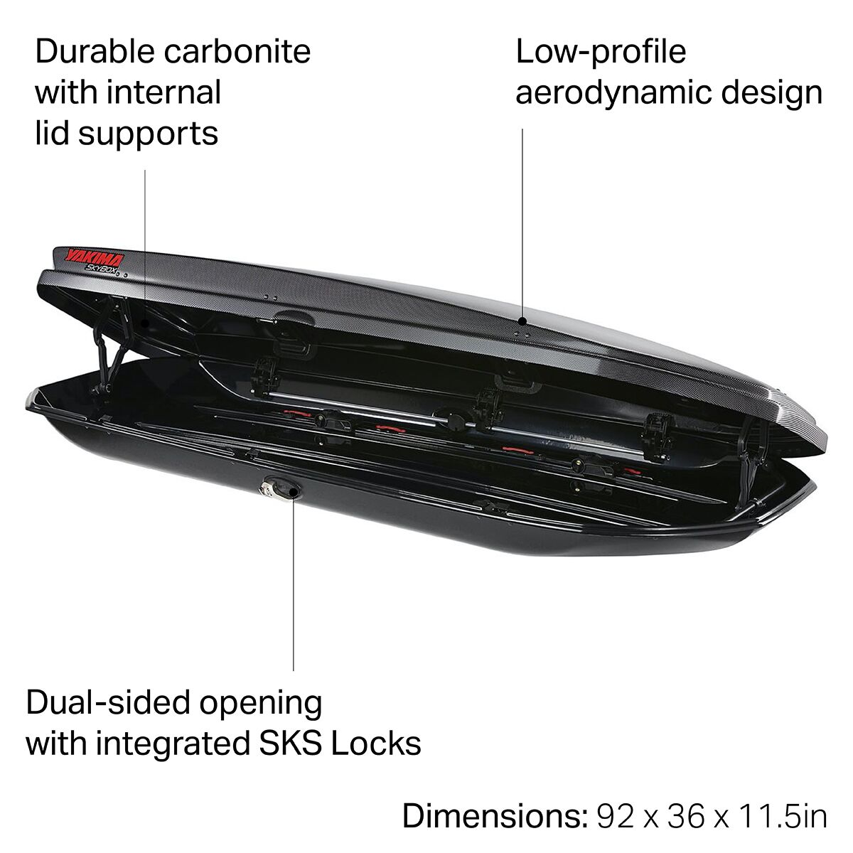 Yakima SkyBox Lo Carbonite Cargo Box - Ski
