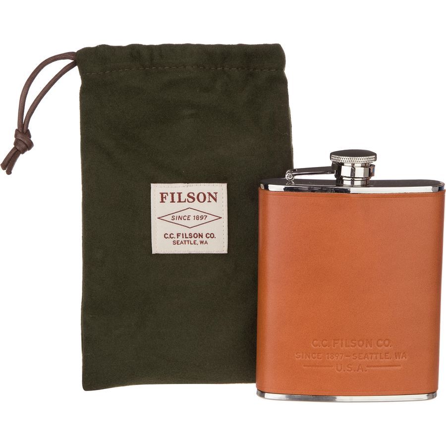 Filson Leather Wrapped Flask - Hike & Camp