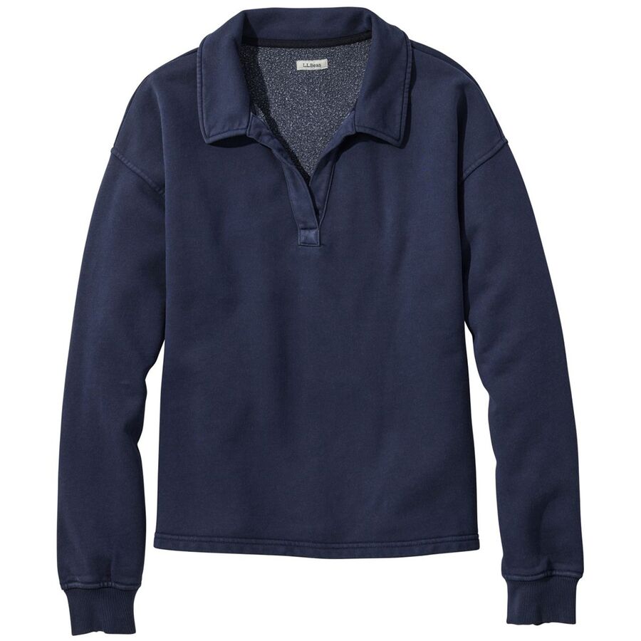 L.L.Bean Sunwashed Sweats Split Neck Polo - Women's - Clothing