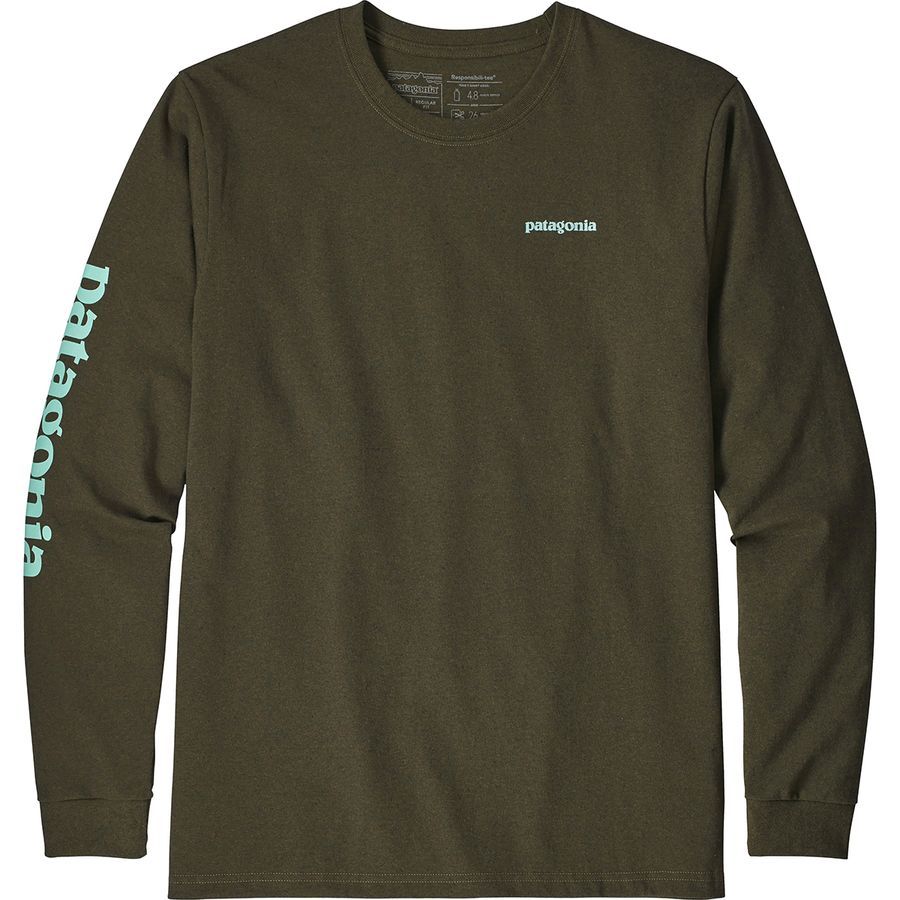 Patagonia Text Logo Long-Sleeve Responsibili-T-Shirt - Men's ...