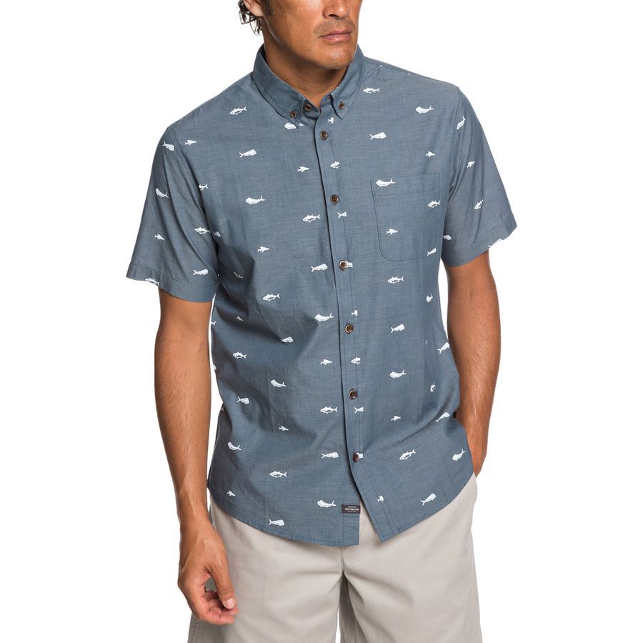Quiksilver Waterman Spun Reel Short-Sleeve Shirt - Men's | Backcountry.com