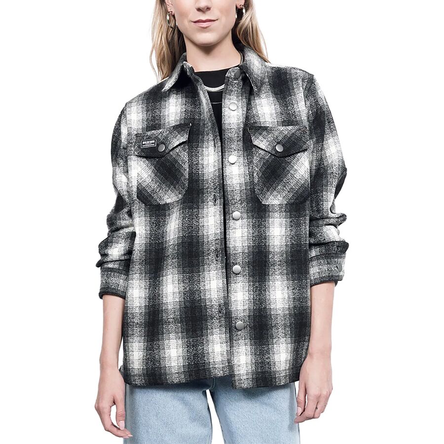 Wildfang The Essential Flannel Fleece Lined Shacket - Clothing