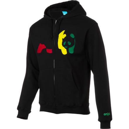 Enjoi Fuzzy Rasta Panda Full-Zip Hooded Sweatshirt - Men's - Clothing